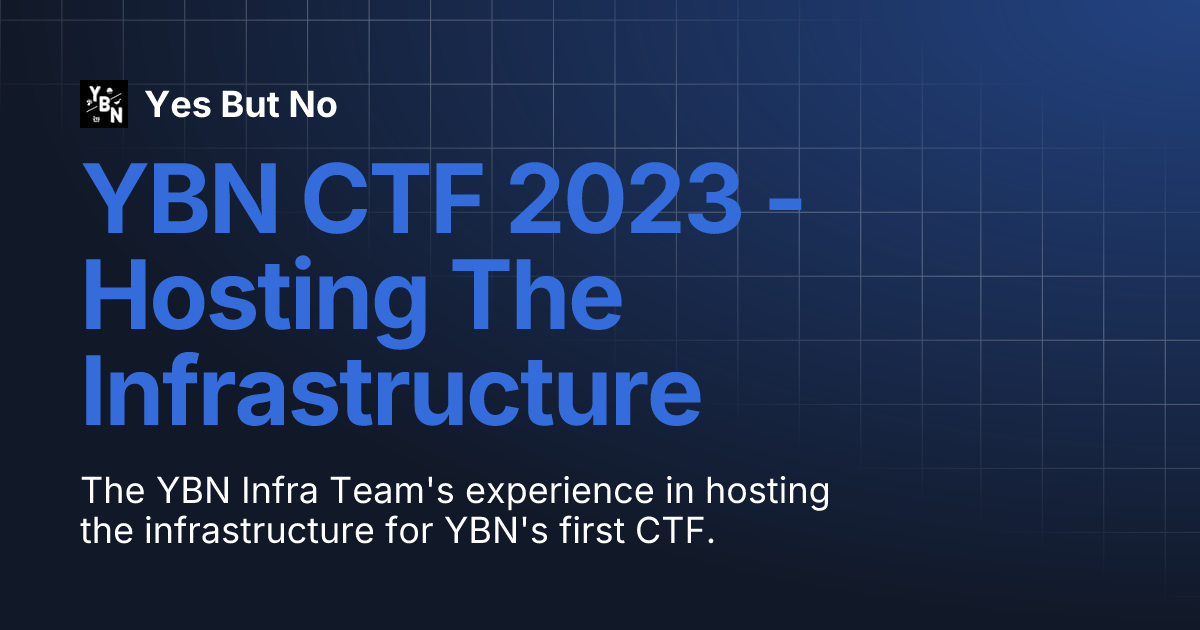 YBN CTF 2023 - Hosting The Infrastructure | Yes But No